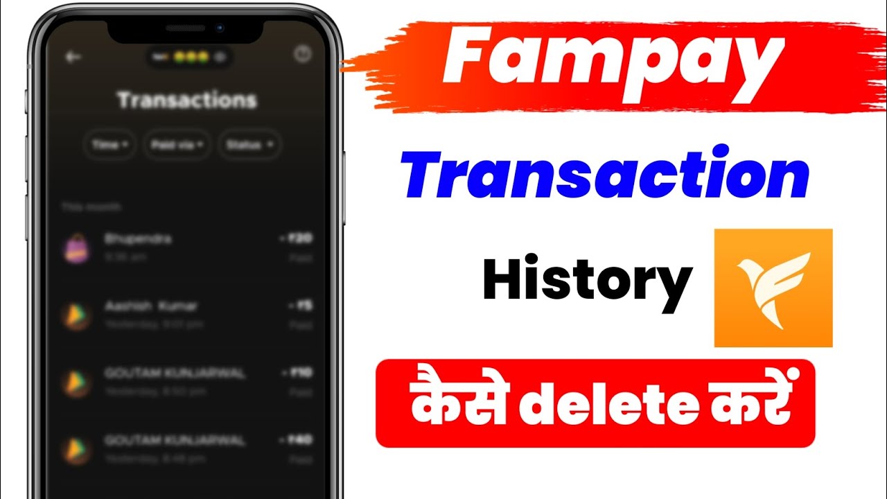 Fampay ka transaction history kaise delete kare | Fampay transaction ...