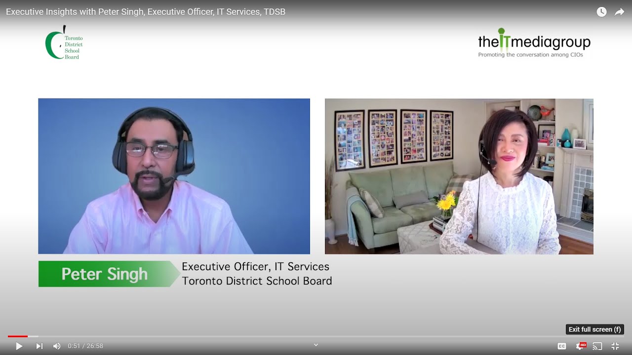 Executive Insights with Peter Singh, Executive Officer, IT Services, TDSB - YouTube