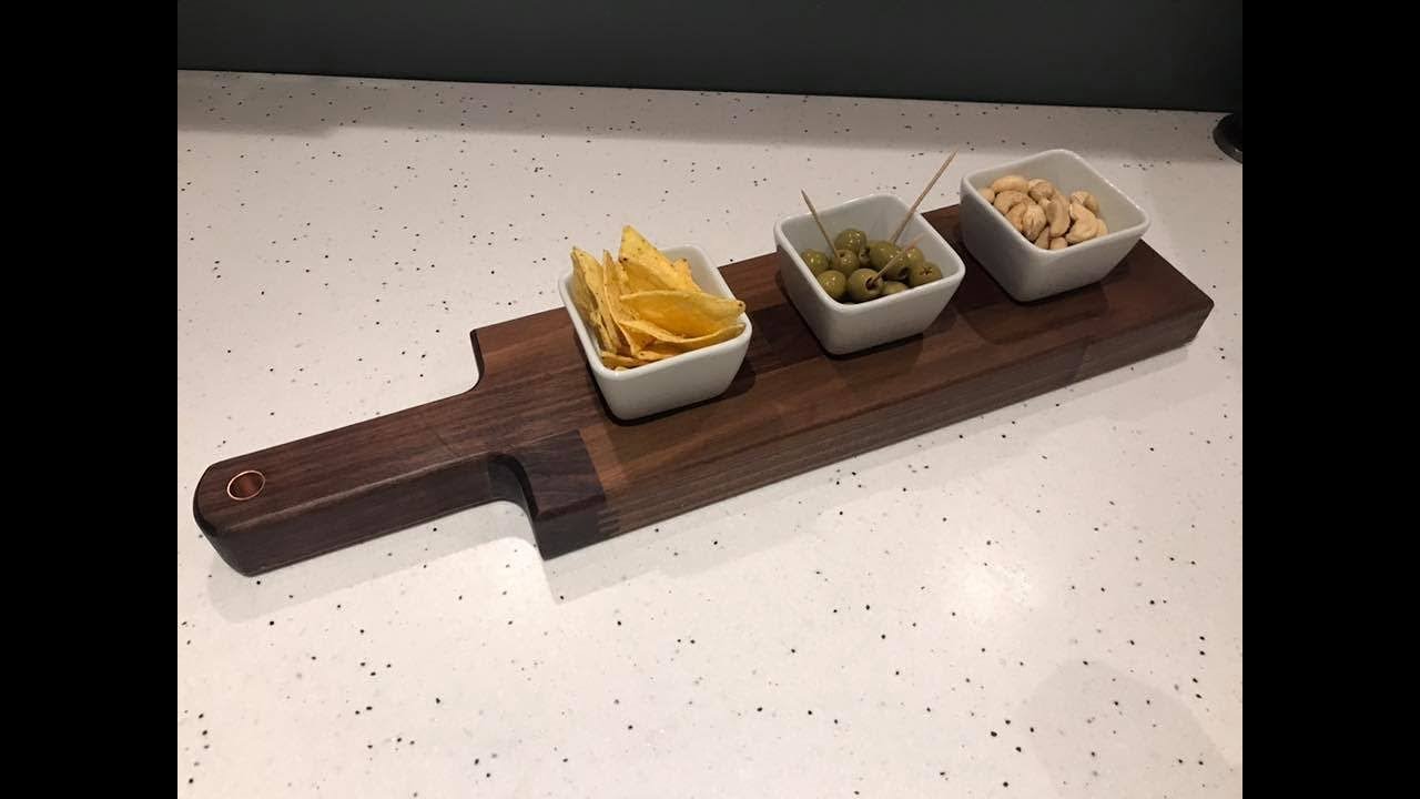 Wooden Serving Platter with bowls (one day project) - YouTube