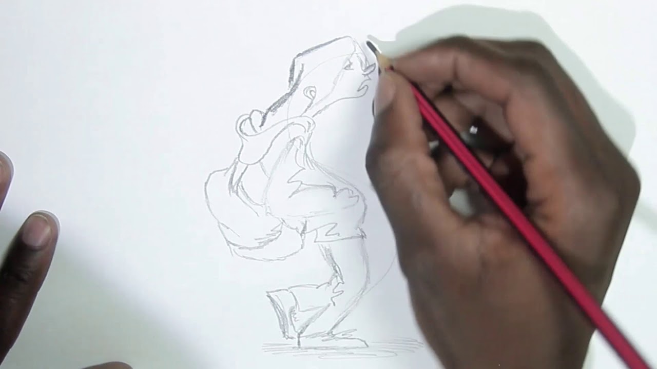 Drawing a lazy looking cartoon character - YouTube
