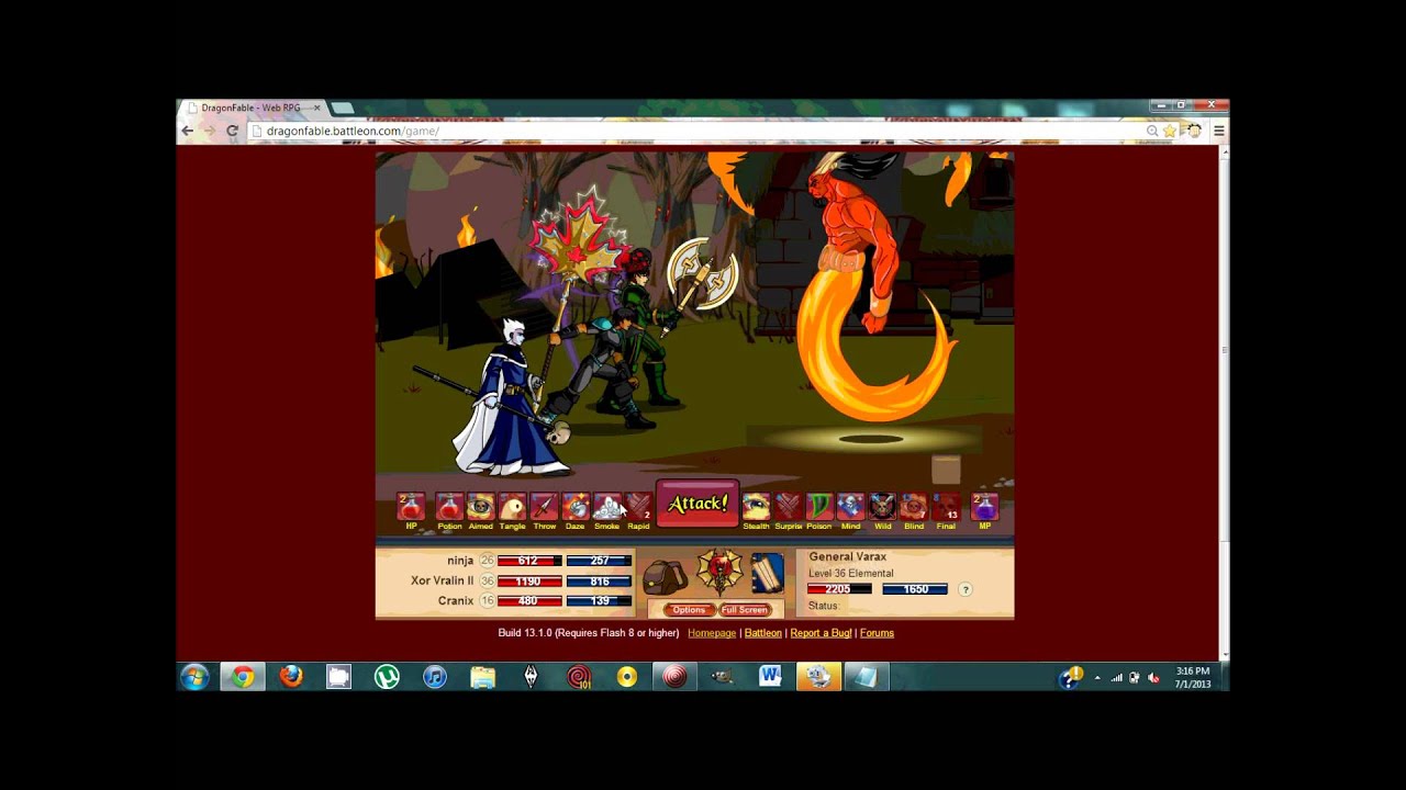 dragon fable battleon burns walkthrough - YouTube