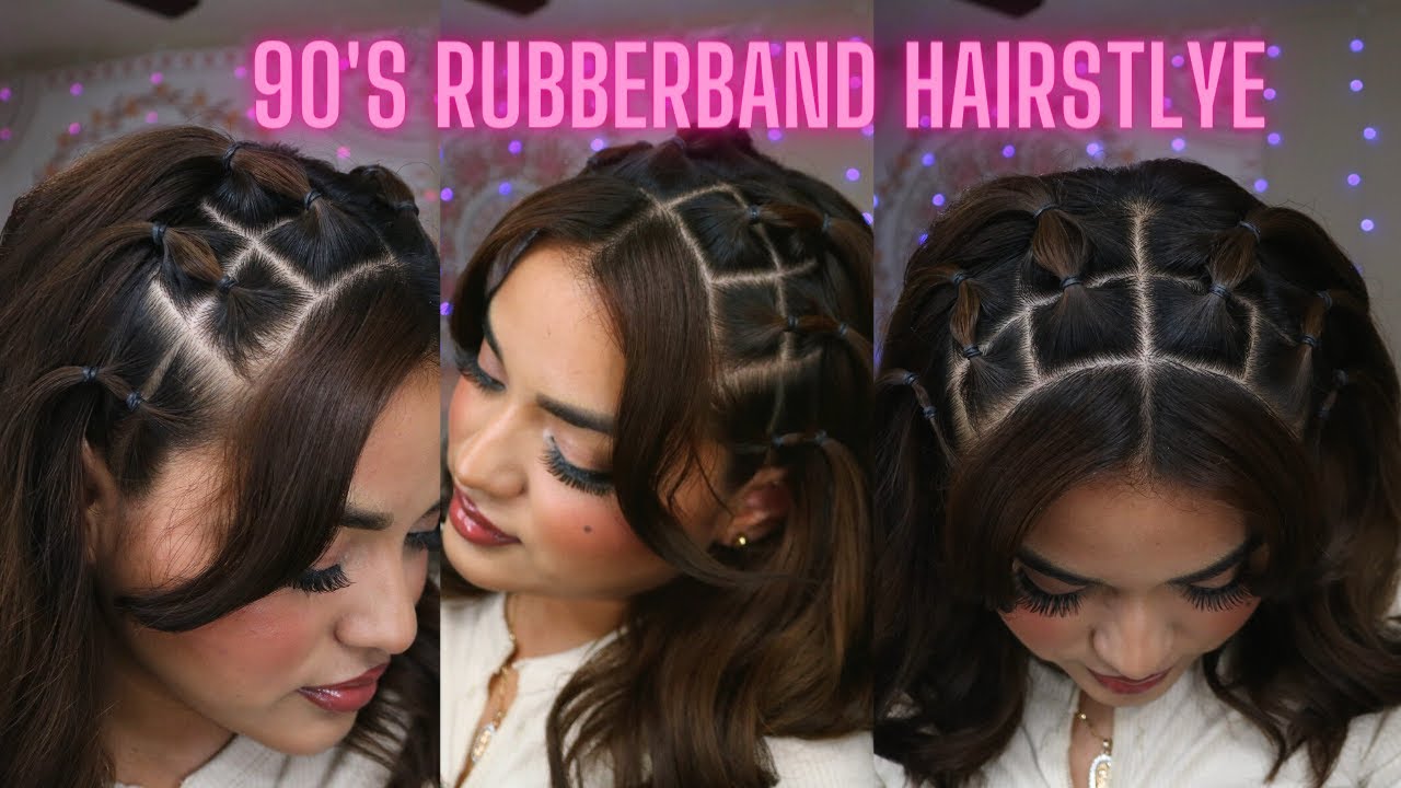 90's Baddie Rubber Band Hairstyle - YouTube