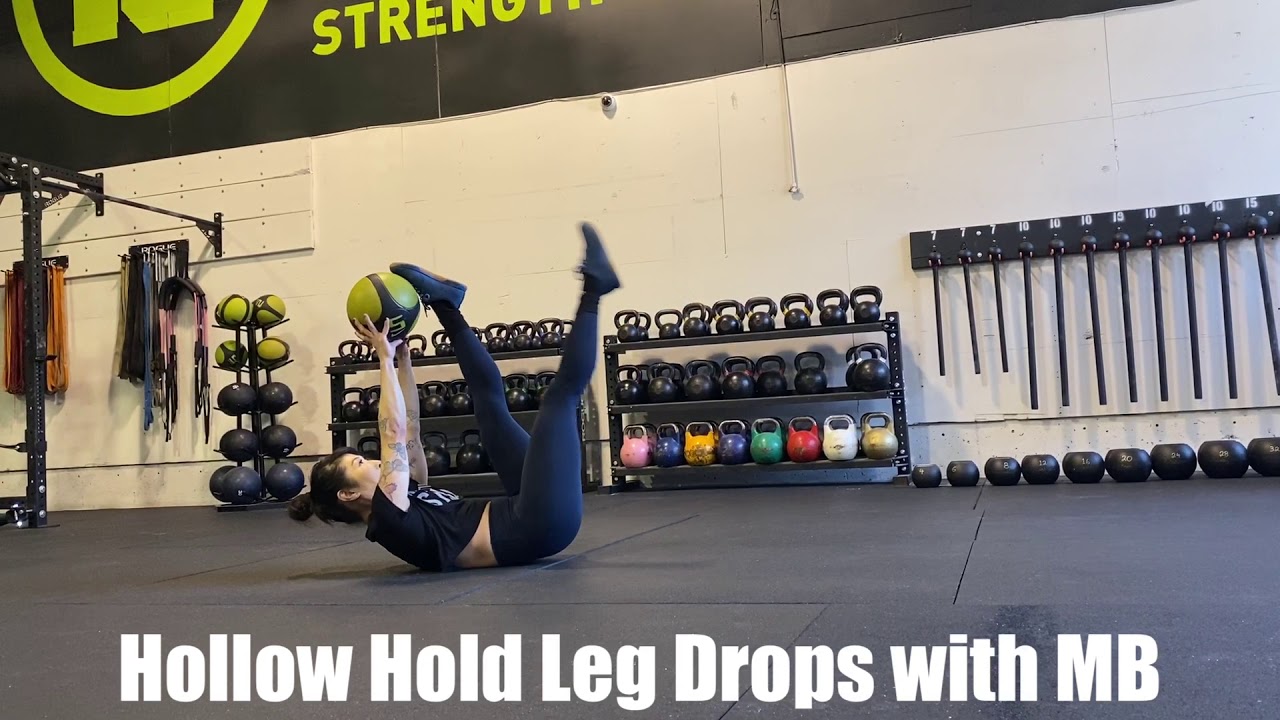 Hollow Hold Leg Drops with Med Ball - YouTube