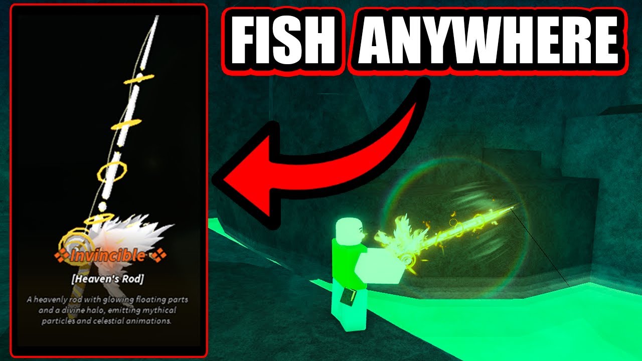 HEAVEN'S ROD WITH INVINCIBLE ENCHANTMENT FISCH ROBLOX - YouTube