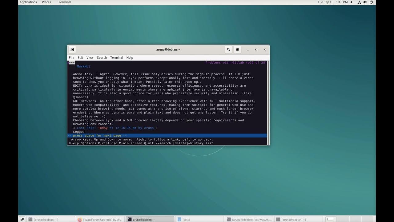 How to use Lynx Text Web Browser to Access GitLab Lazarus Forum - YouTube