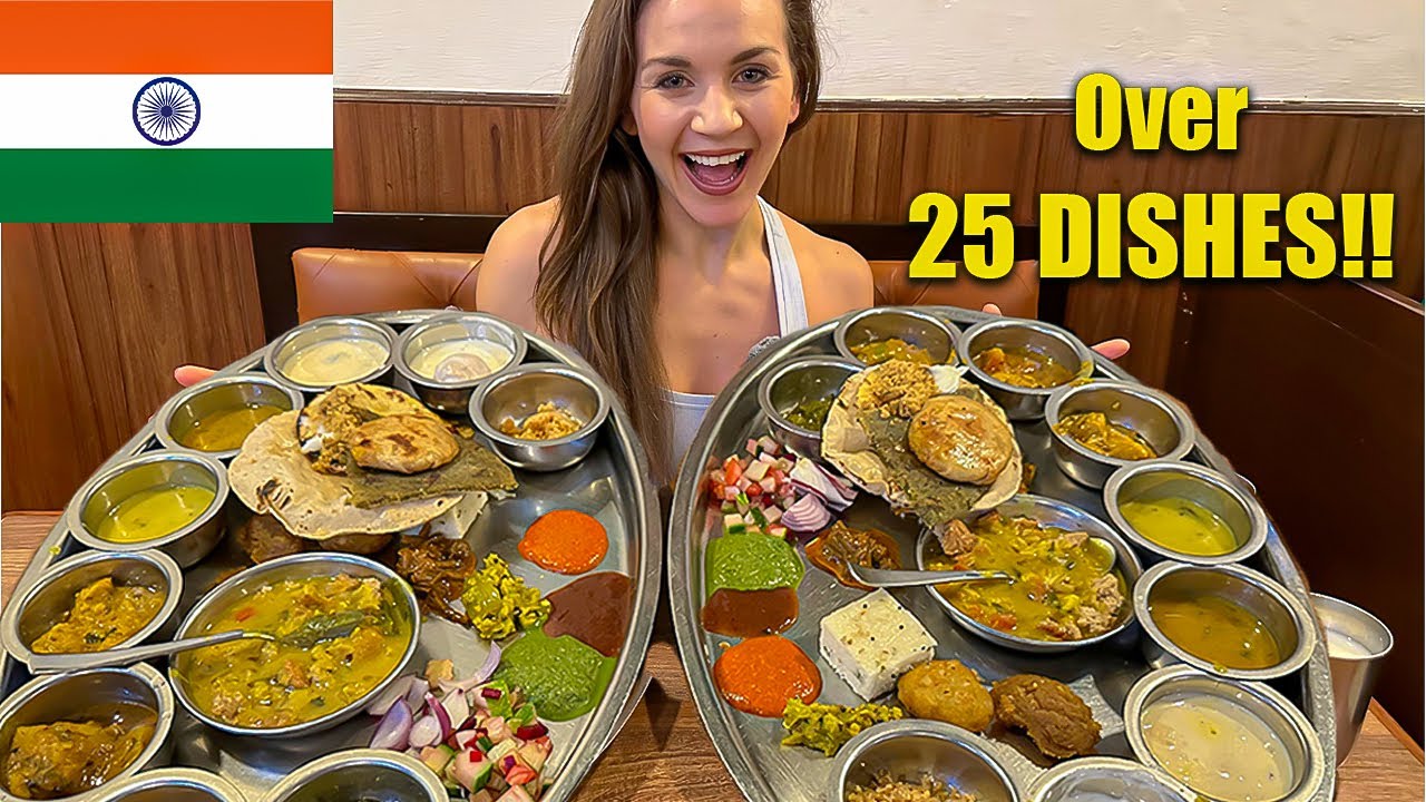 First time trying UNLIMITED THALI in INDIA! | Ultimate Veg Thali! - YouTube