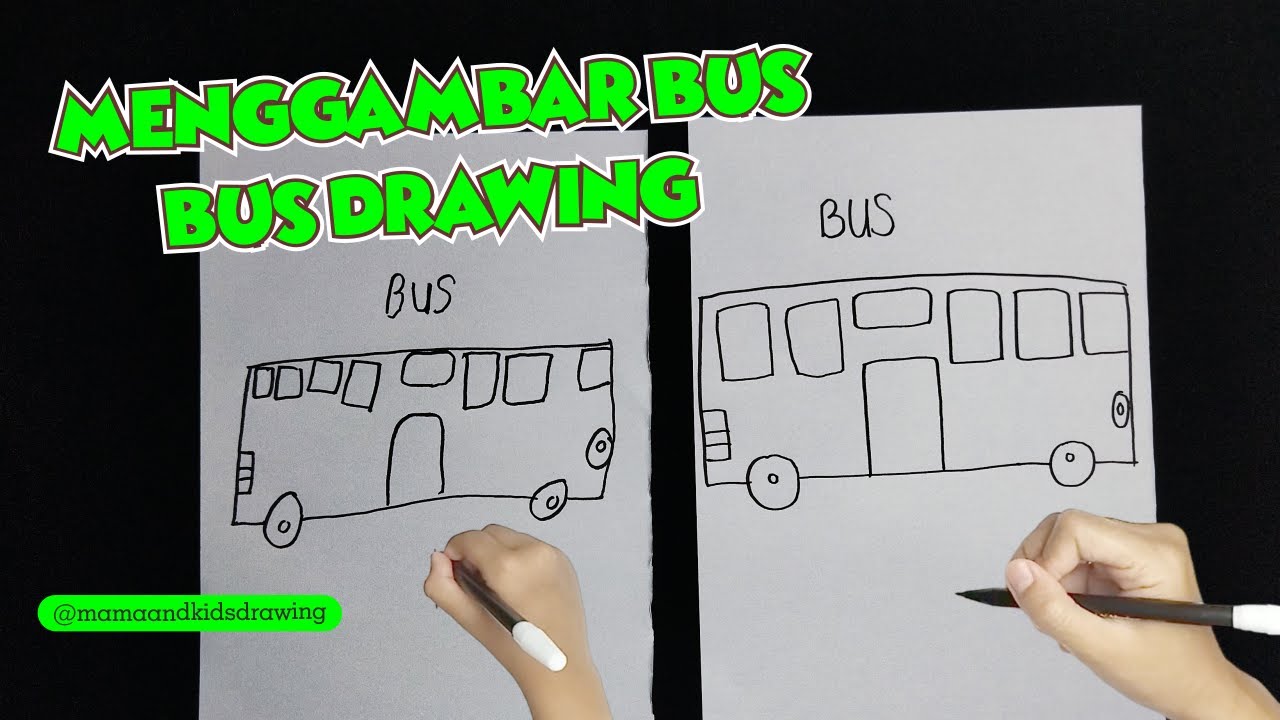 bus drawing - menggambar bis - YouTube
