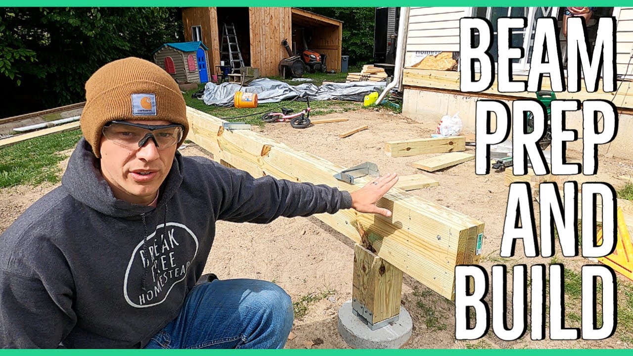 Preparing a Deck Beam for Install ||14x14 Home Addition|| - YouTube
