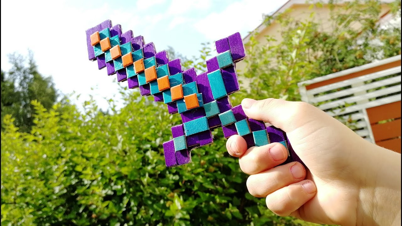 Popsicle stick minecraft sword - YouTube