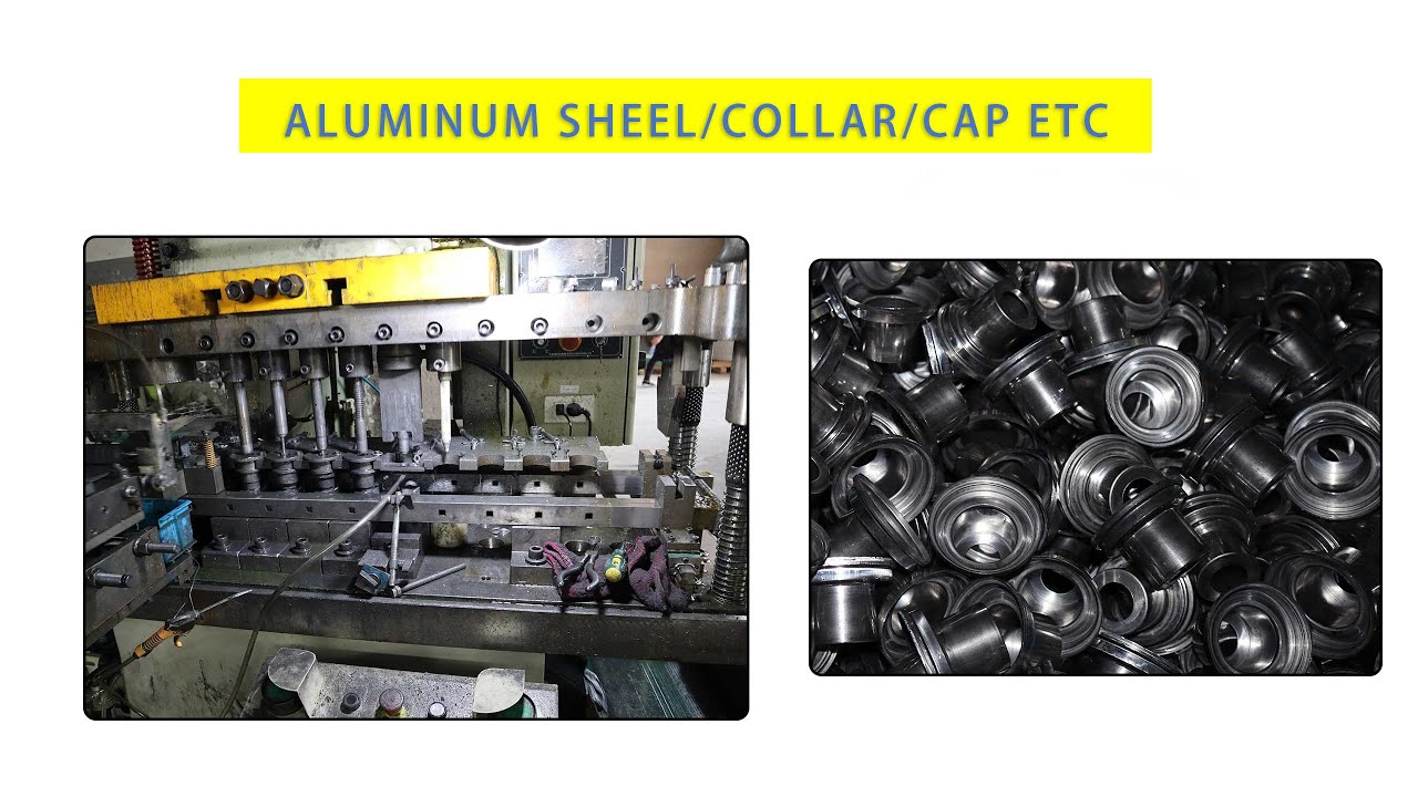 How the aluminum shell collar ferrule cap are made by progressive tool ...