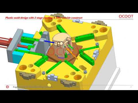 Plastic mold design with 2 stage ejecting & lifter on side construct by ...