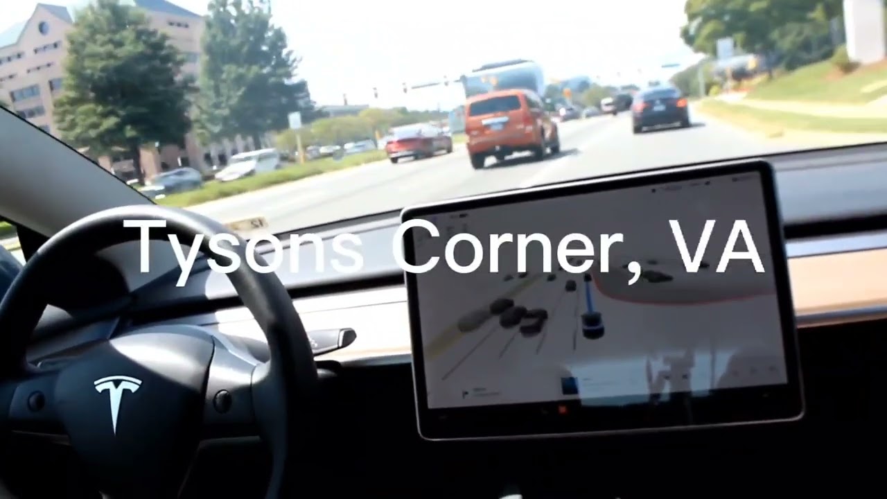Tesla take me to the Mall! Fsdbeta drives to Tysons Corner #tesla # ...