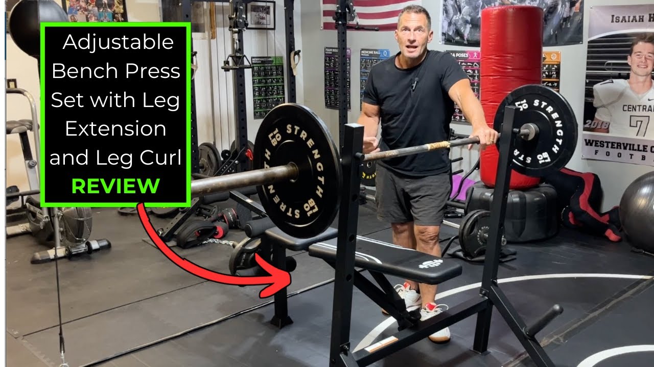 Adjustable Bench Press Set with Leg Extension and Leg Curl - YouTube