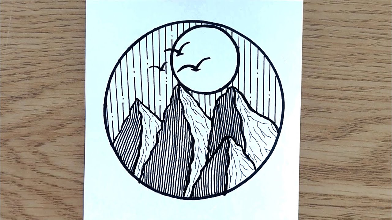 How to Draw Mountain Everest Easy Step by Step | Creating a Easy and ...