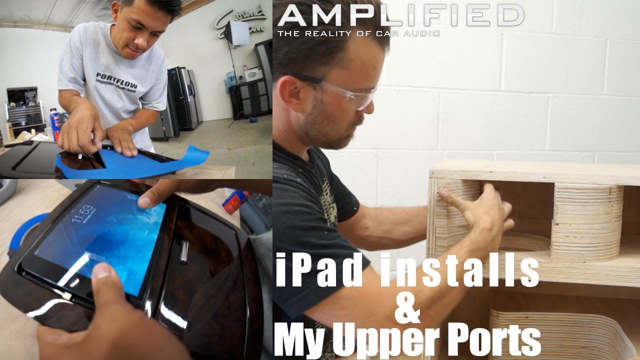 New iPad Car Installs and My Upper Subwoofer Box Ports - YouTube