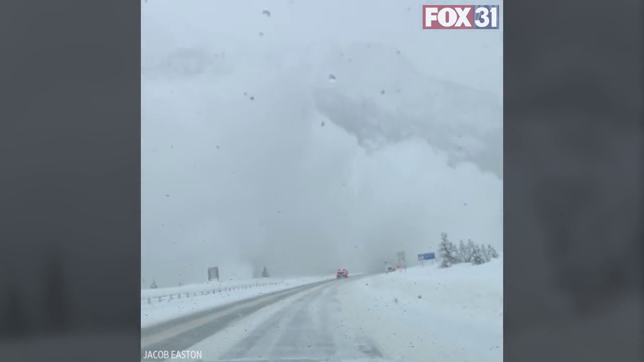 Video captures avalanche covering highway with snow in Colorado - YouTube