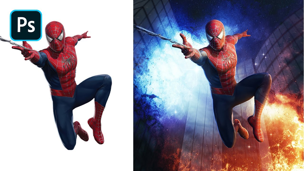 Create a SPIDERMAN Poster - Photo Manipulation Photoshop Tutorial - YouTube