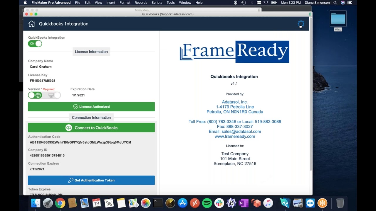 FrameReady's QuickBooks Online Integration - YouTube