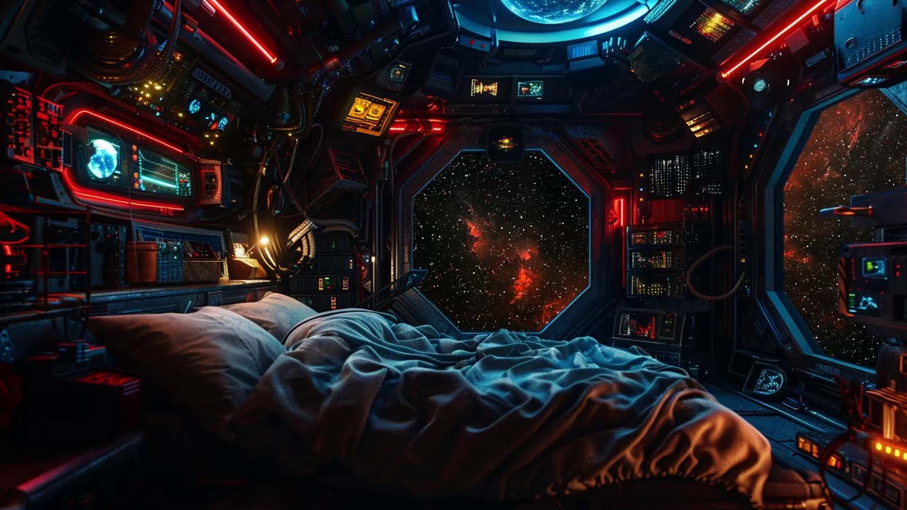 Nebula Nights | Tranquil Spaceship Bedroom Ambience | Galactic ...