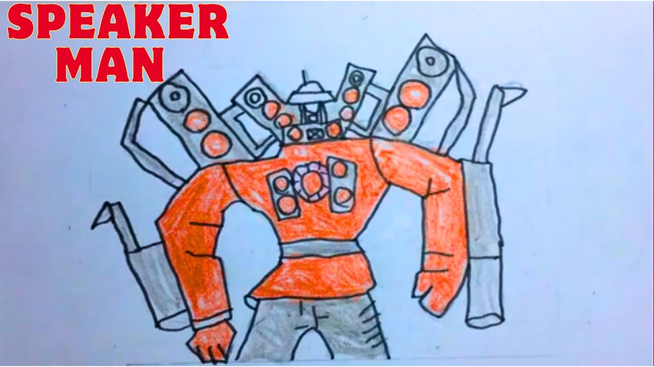 Speaker Man Illustration for Kids ! Quick Speaker Man Drawing ! Fun ...