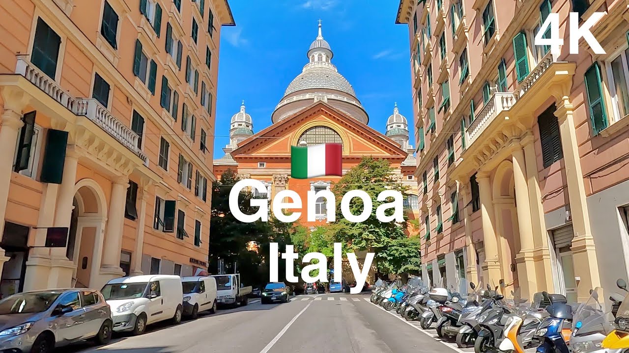 Driving 4K | Metropolitan City of Genoa, Italy | Driving Downtown ...