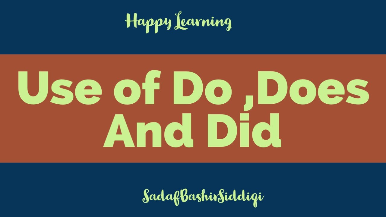 Use of Do ,Does And Did|English Grammar - YouTube
