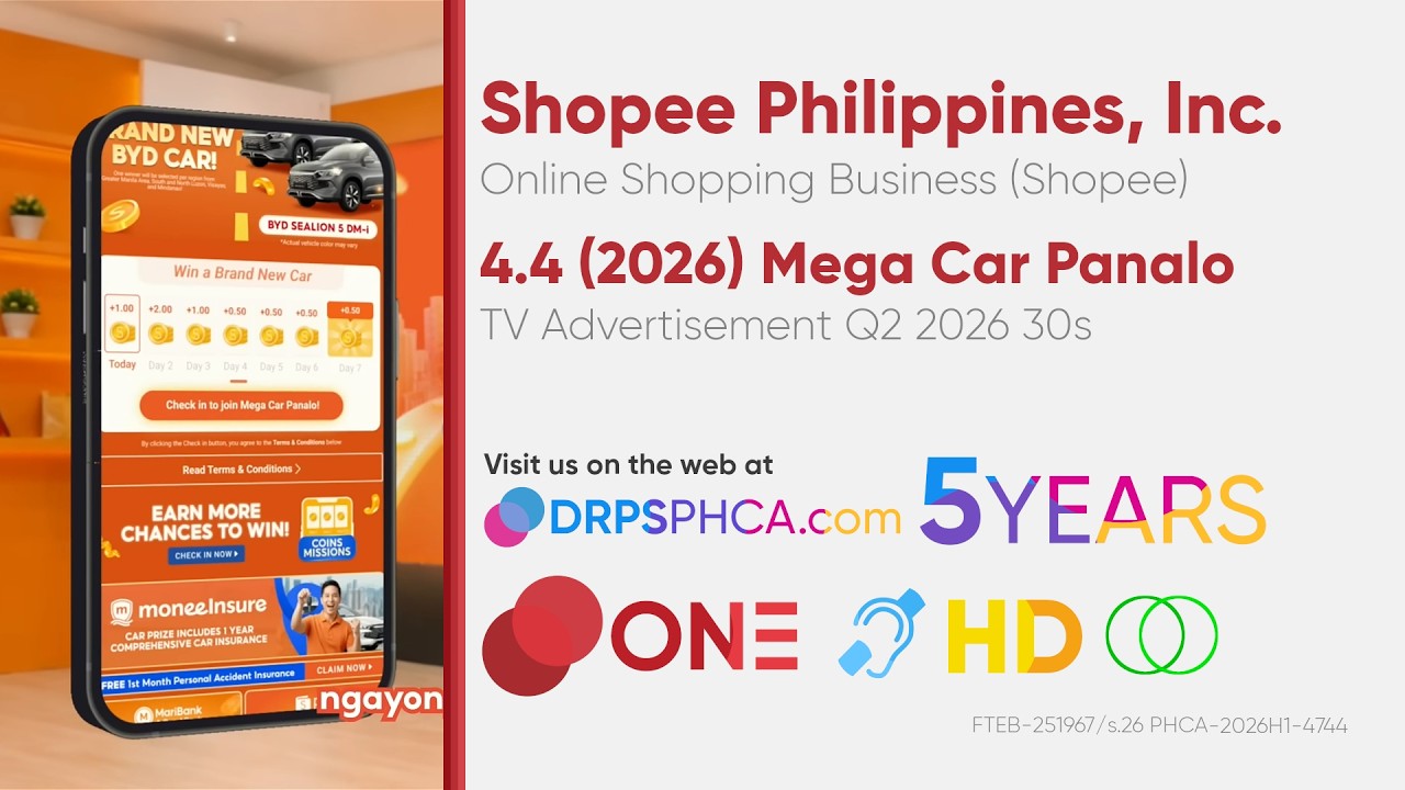 Shopee 4.4 (2026) All-Out Mega Car Panalo TV Ad Q2 2026 30s ...