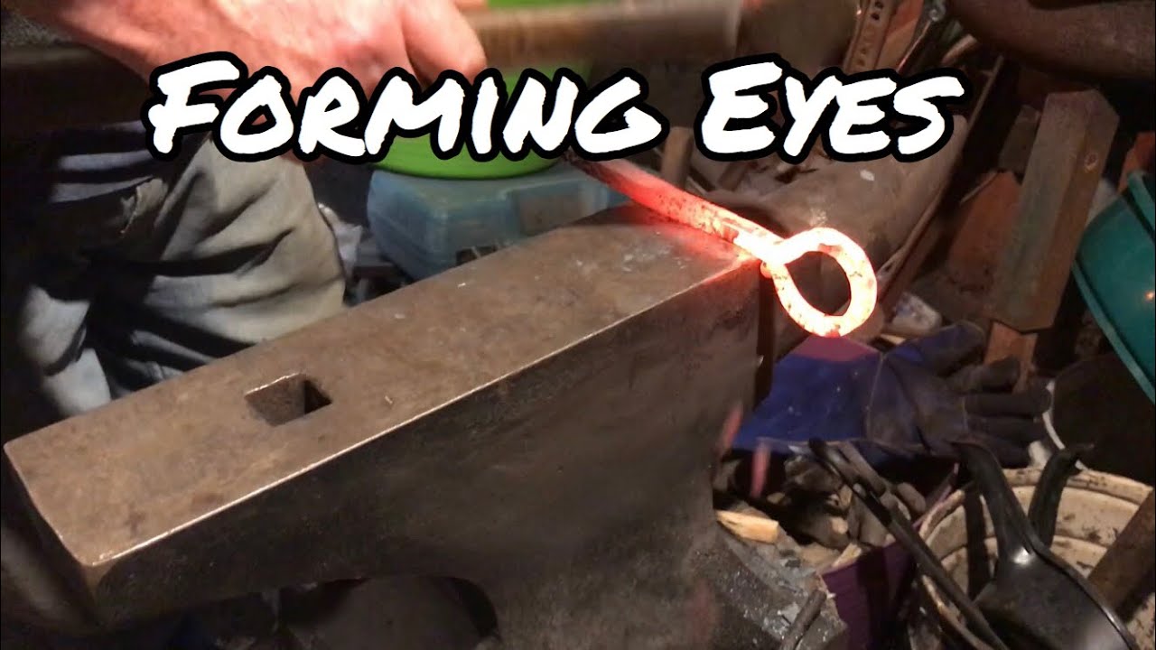 Beginner Blacksmithing forming eyes - YouTube