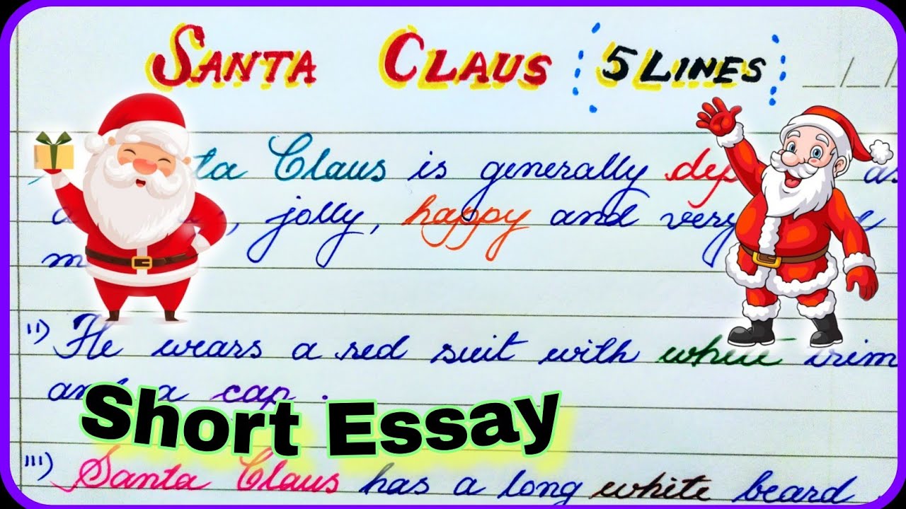 5 lines on Santa Claus essay in English | Short essay on Santa Claus ...