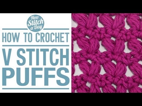 How to Crochet the V Stitch Puff Pattern - YouTube