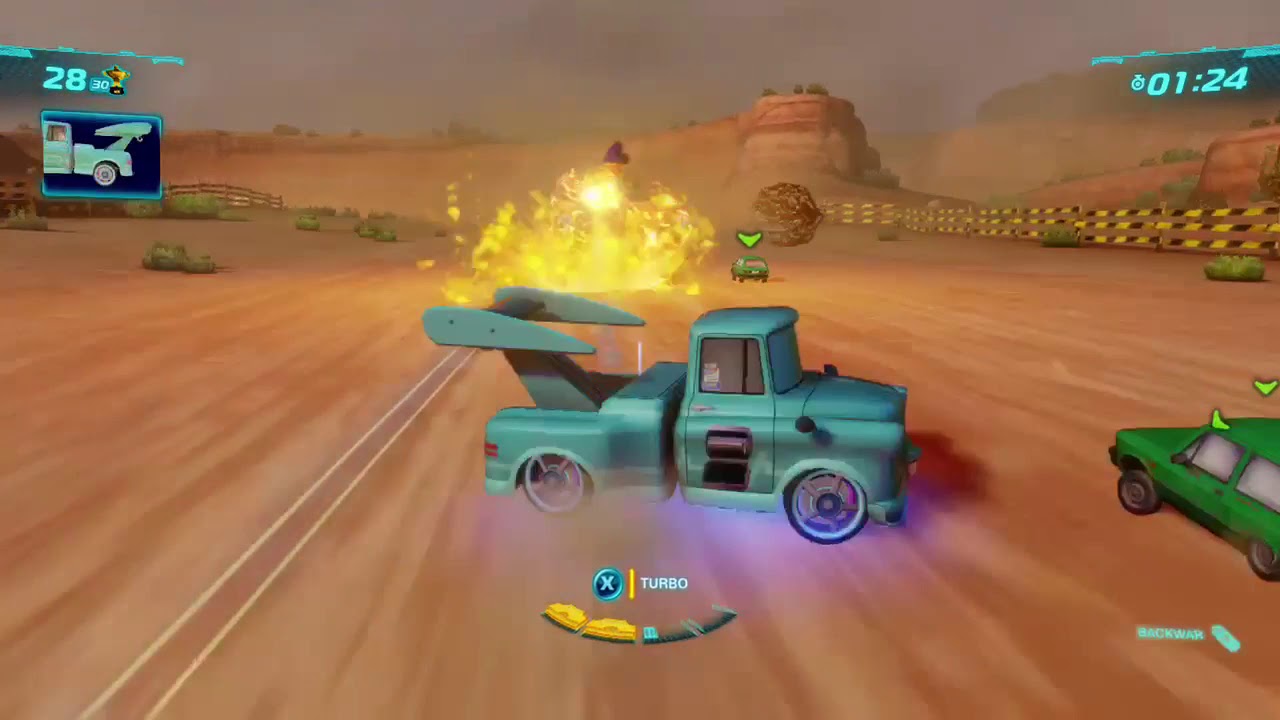 Cars 2 The Video Game | Tokyo Mater - Canyon Run on Attack mode | - YouTube