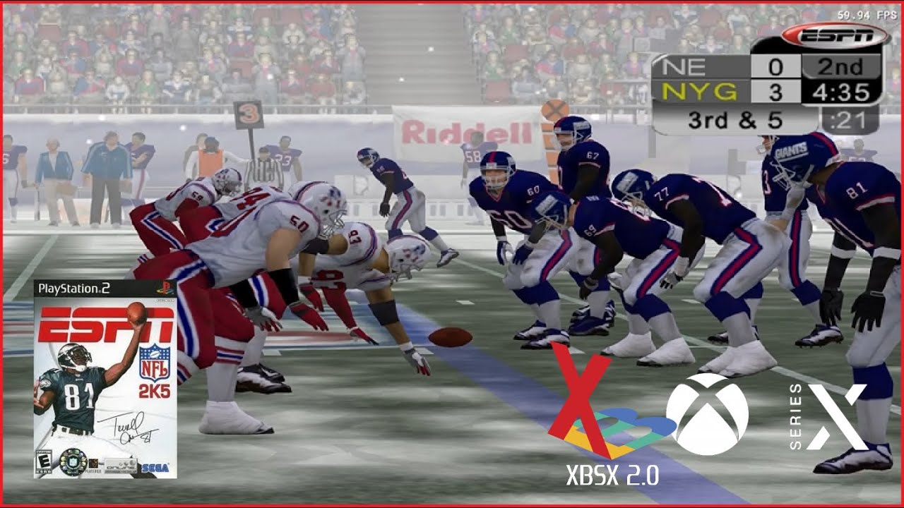 PS2 ESPN NFL 2K5 - New England Patriots vs New York Giants Ai Full Game ...