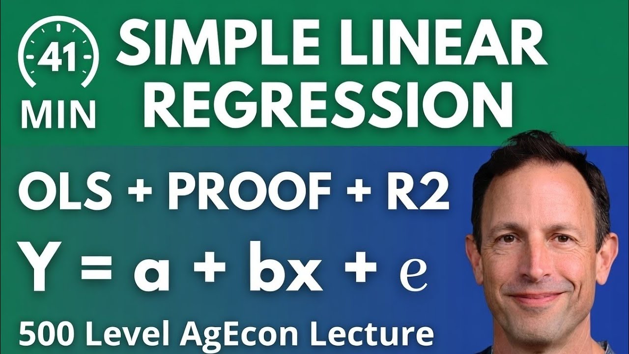 Simple Linear Regression Lecture | OLS Beta Derivation + R² + TSS Proof ...