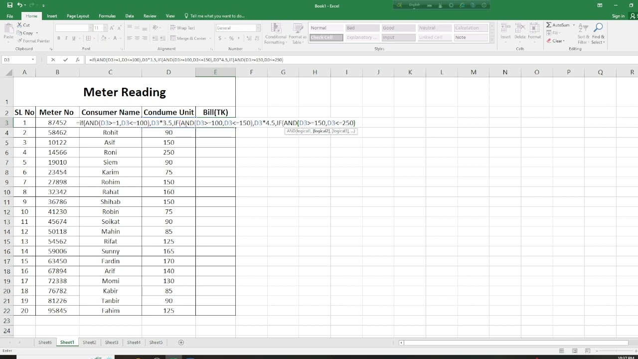 How To Do Meter Reading In Excel YouTube How To Do Meter Reading In Excel YouTube