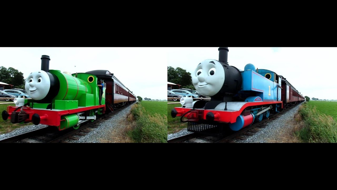 Thomas The Train Chases Percy The Train Down The Track - YouTube