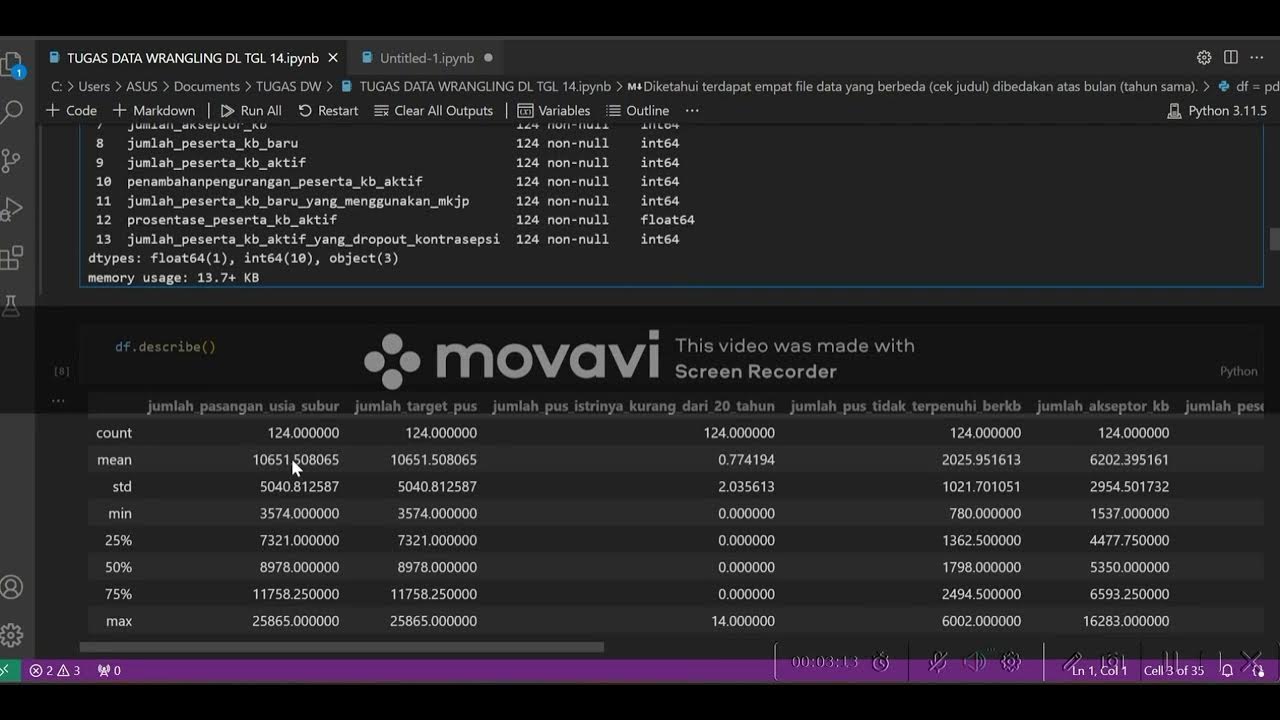 “TUS-Data Wrangling-Monique Sephia-ImplementasiPandas 01” - YouTube