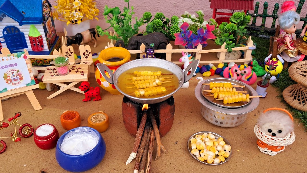 Miniature cooking video | mini sweet corn recipe | minifood | street ...