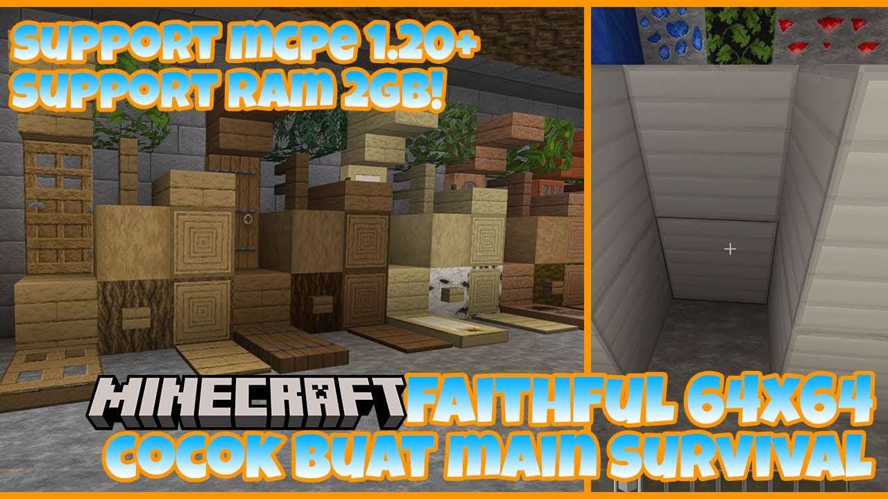 FAITHFUL MCPE 64x64 || Support Minecraft 1.20+ - YouTube