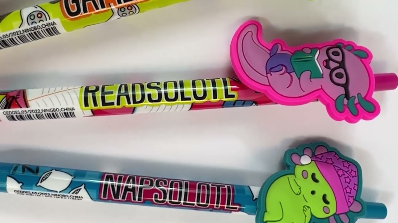 GEDDES School Supplies - Axolotl Character Clip Pen - YouTube