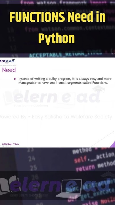 Need Of Function In Python Language Coding Bca Pythonprogramming Programming