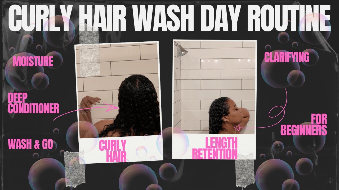 WASH DAY | CURLY HAIR ROUTINE | WASH & GO FOR LENGTH RETENTION - YouTube