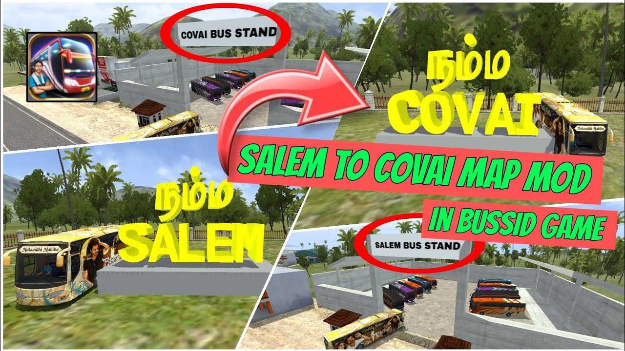 New Salem To Covai Map Mod Release For BUSSID Game | Bussid Squad Salem ...