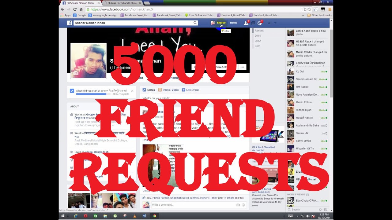 How to get 5000 friend requests on Facebook just in 5 hours - YouTube