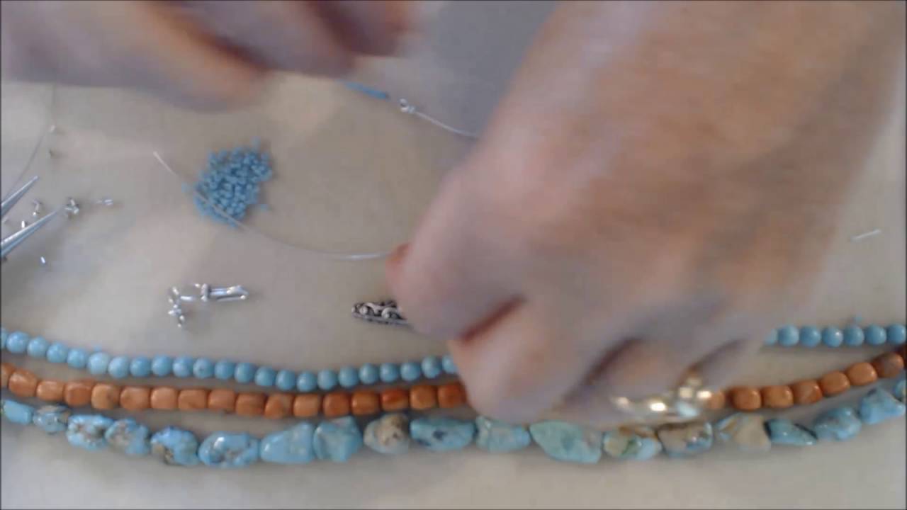 How To Make A Multiple Strand Necklace With Drops Youtube