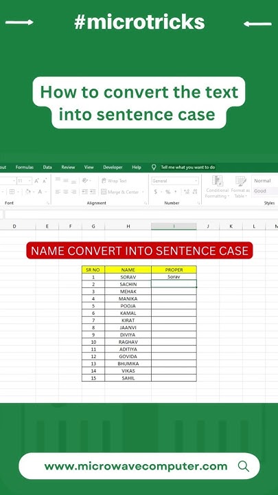 Excel tutorial- convert text into sentence case- #excel #shortcutkeys # ...
