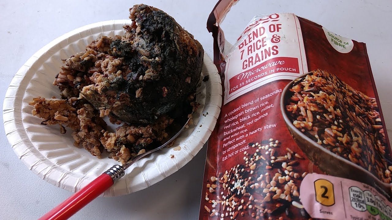 Mouldy rice pack from Tesco. (Damaged pack.) - YouTube