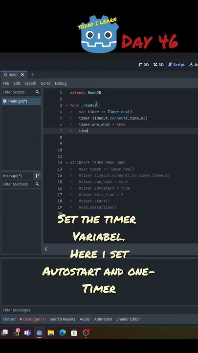 Create Timer from Code In Godot - Today I Learn 46 - YouTube