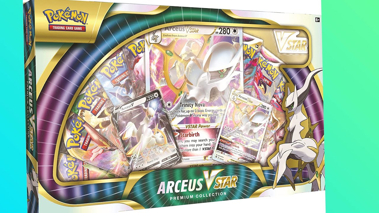 Opening the Pokemon Arceus Vstar premium collection box - YouTube