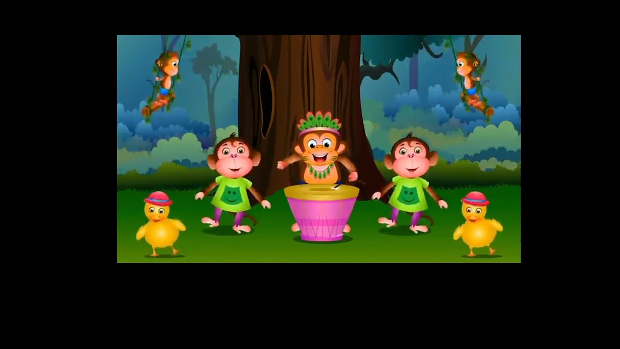 Five little monkeys play games + more nursery Rhymes & Kids song ...