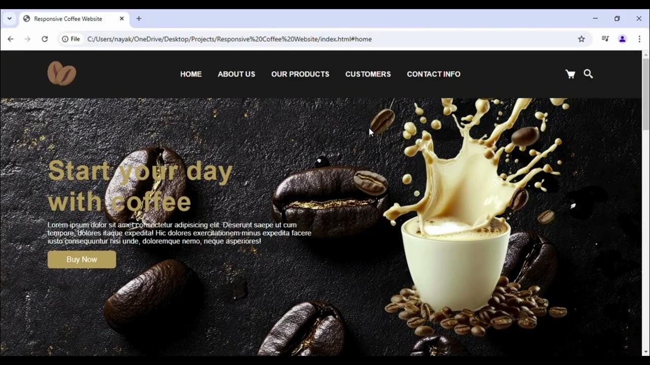 Responsive Coffee Website ☕ Using HTML, CSS and JavaScript - YouTube